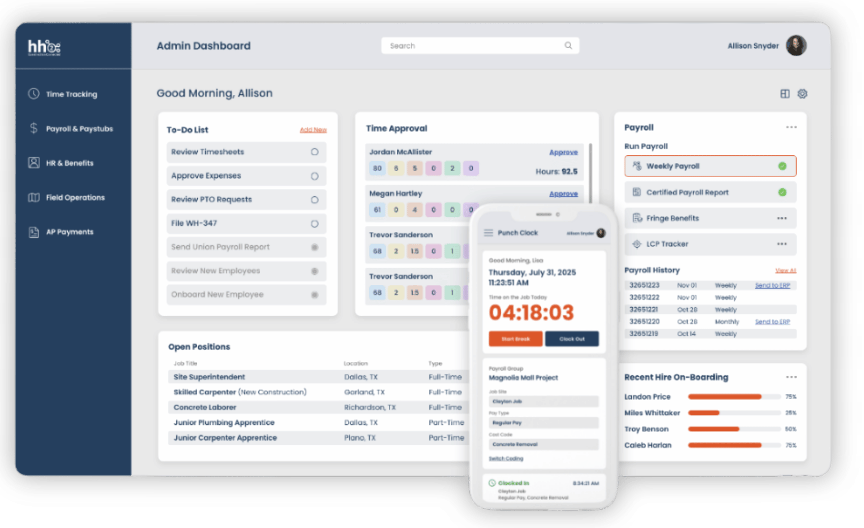 Remote Payroll | Simplify Construction Payroll Processing | hh2